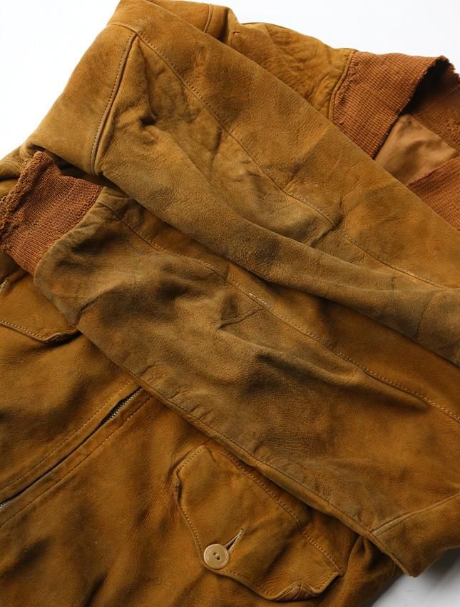 30s UNKNOWN A-1STYLE NUBUCK LEATHER JACKET SIZE ML 30s UNKNOWN A-1STYLE NUBUCK LEATHER JACKET SIZE ML