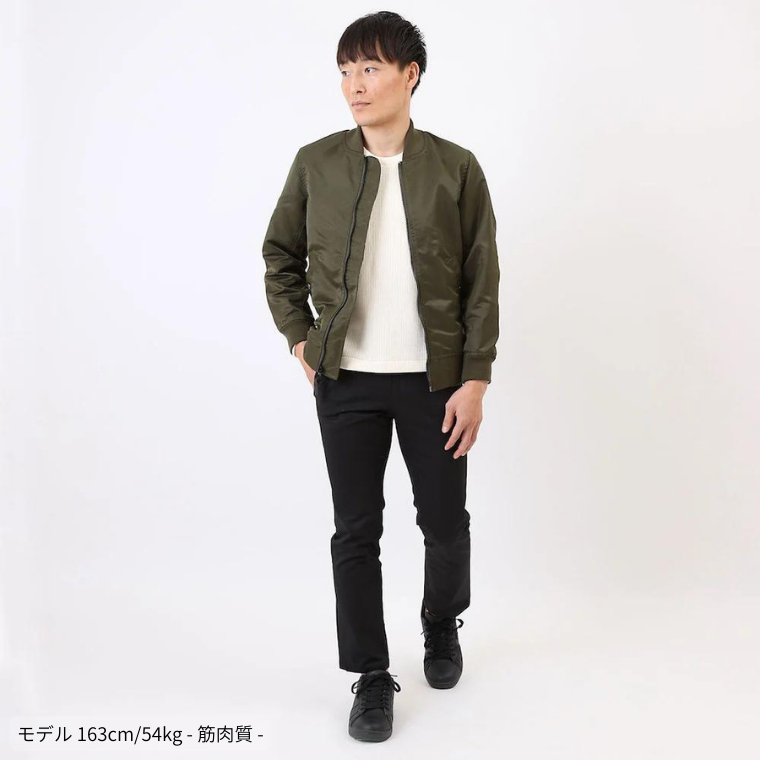 小柄・低身長な男性のためのMA-1ジャケット(カーキ・ネイビー 小柄・低身長な男性のためのMA-1ジャケット(カーキ・ネイビー