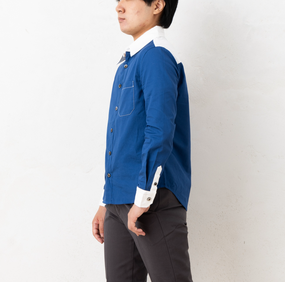 小さいサイズのクレリックシャツ(ブルー・ホワイト / XSサイズ 小さいサイズのクレリックシャツ(ブルー・ホワイト / XSサイズ
