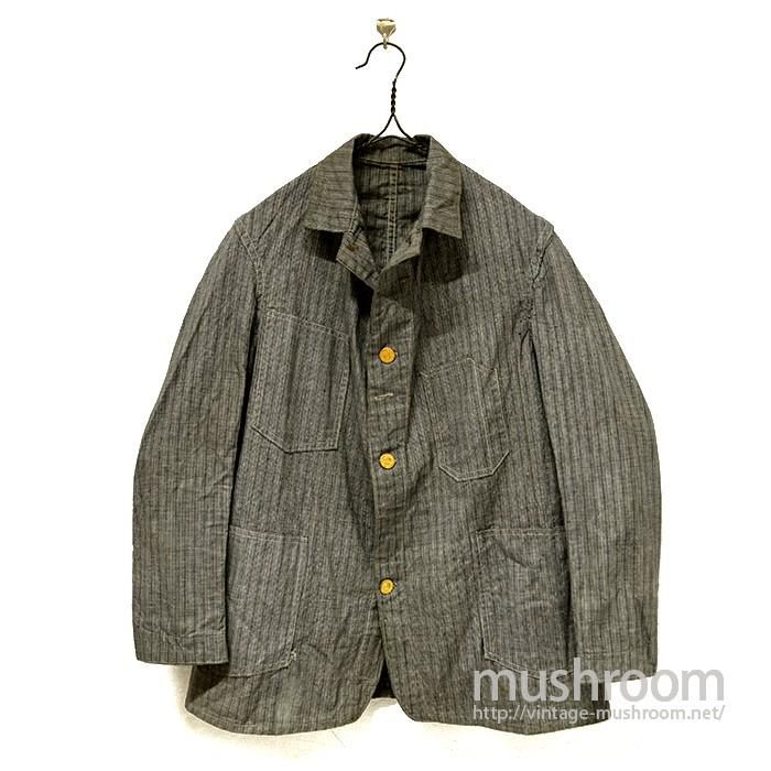 RIVERSIDE OVERALL CO STRIPED PIN-CHECK ENGINEER JACKET RIVERSIDE OVERALL CO STRIPED PIN-CHECK ENGINEER JACKET