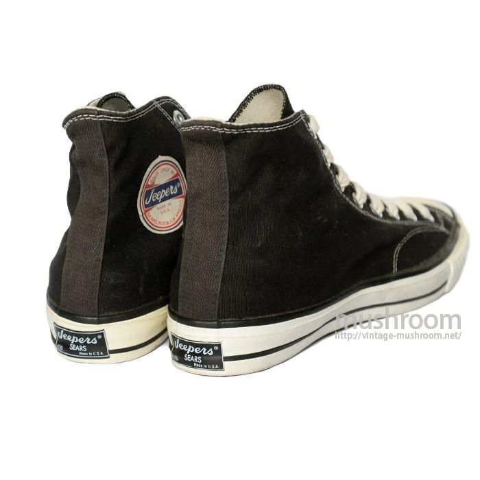 SEARS JEEPERS BLACK CANVAS SHOES( 9/DEADSTOCK ) - 古着屋 SEARS JEEPERS BLACK CANVAS SHOES( 9/DEADSTOCK ) - 古着屋