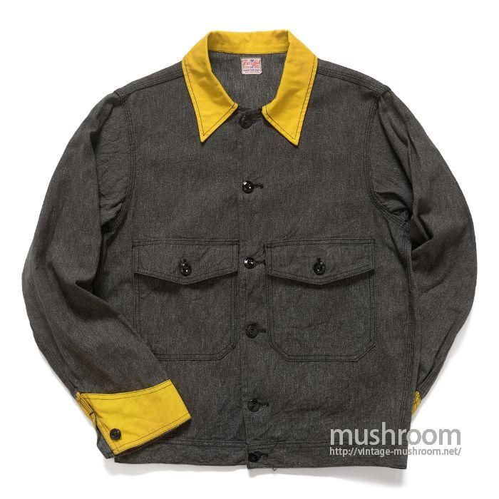 FREELAND BLACK CHAMBRAY WORK JACKET( 36/MINT ) - 古着屋 FREELAND BLACK CHAMBRAY WORK JACKET( 36/MINT ) - 古着屋