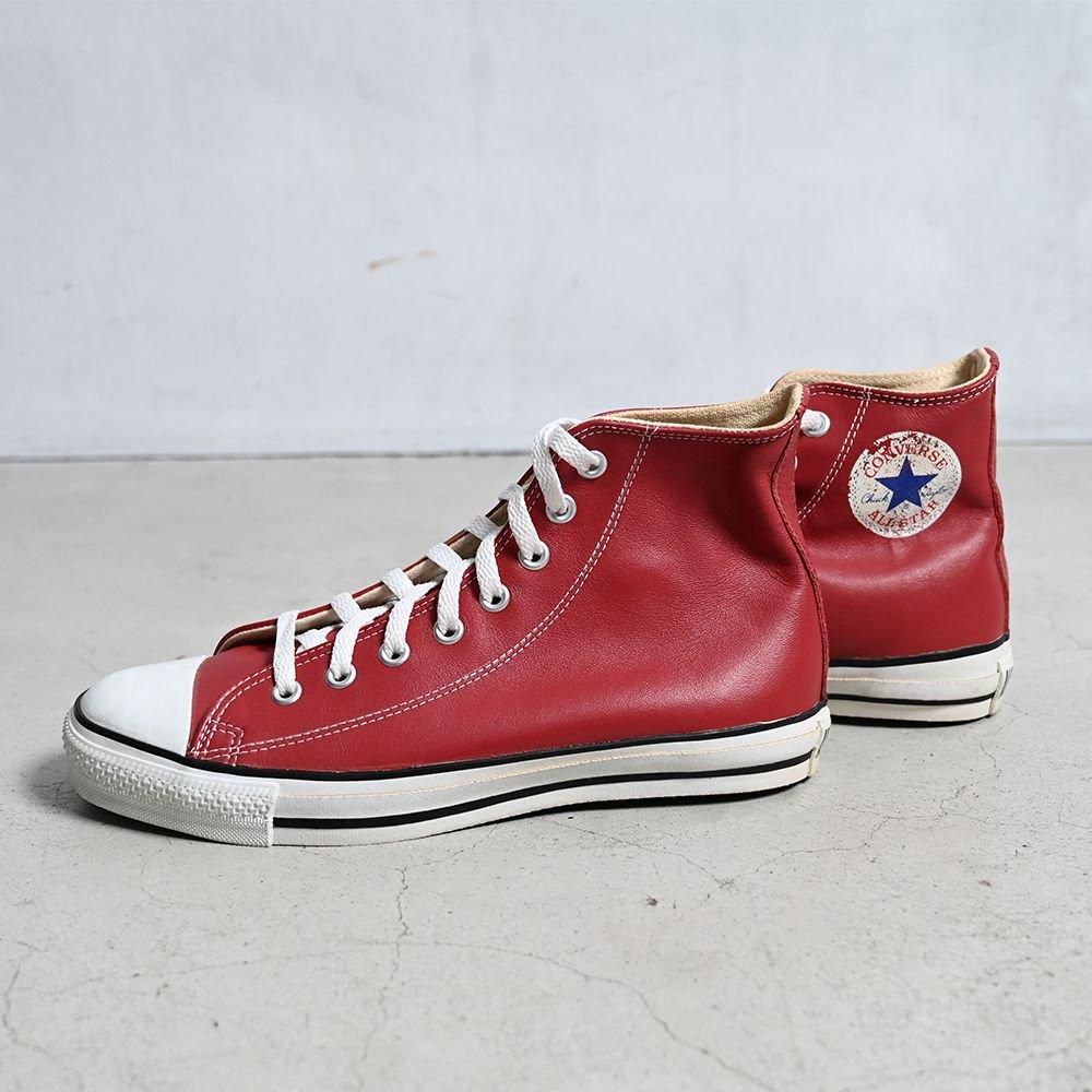 CONVERSE ALL STAR HI RED LEATHER SHOES(1990'S/DEADSTOCK/US CONVERSE ALL STAR HI RED LEATHER SHOES(1990'S/DEADSTOCK/US