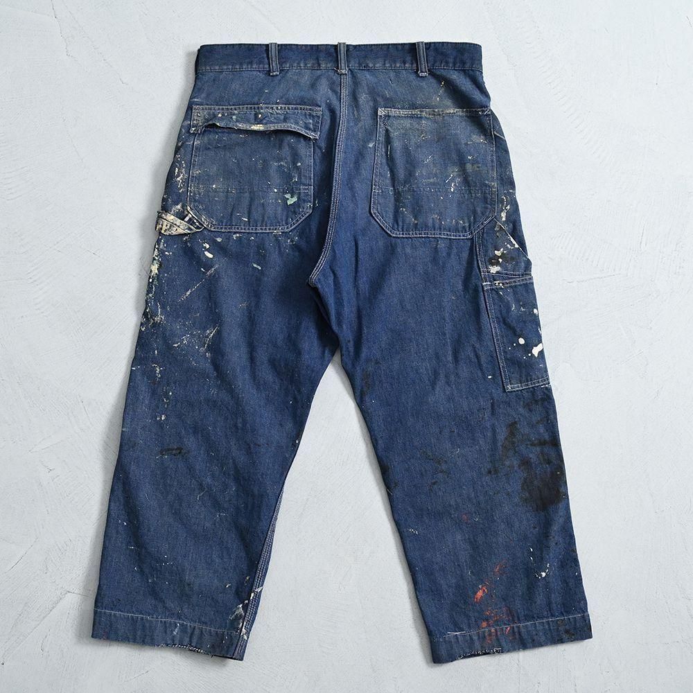SEARS DENIM PAINTER PANTS with PAINT(1960'S/AMAZING REPAIR SEARS DENIM PAINTER PANTS with PAINT(1960'S/AMAZING REPAIR
